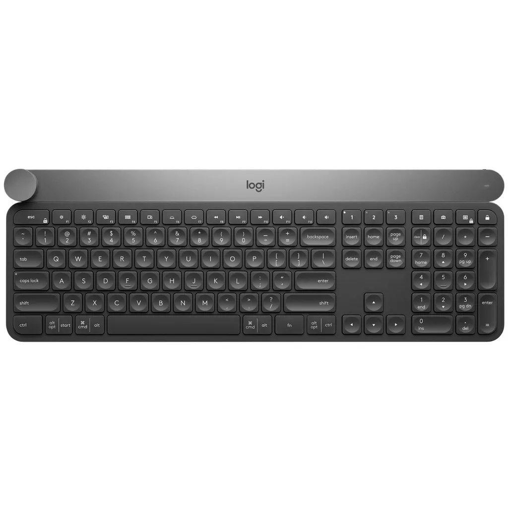 Logitech Craft White LED Backlit Wireless Keyboard with Creative Input ...