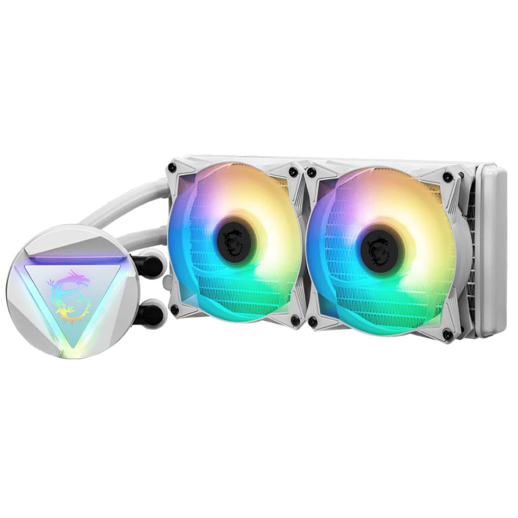 MSI MAG CoreLiquid 240mm ARGB Liquid Cooler V2 - White - EKD Online
