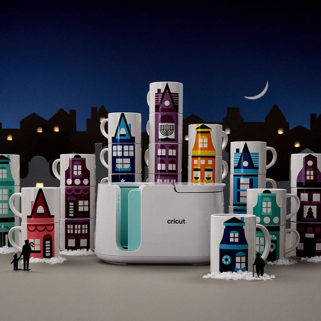 Cricut Stackable Ceramic Mugs Blank White 4pc - EKD Online