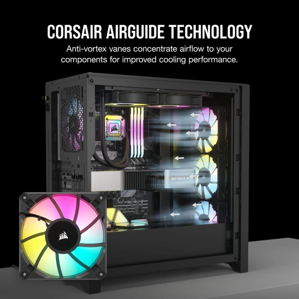 Corsair iCUE AF120 RGB ELITE 120mm PWM Triple Fan Kit - Black - EKD Online