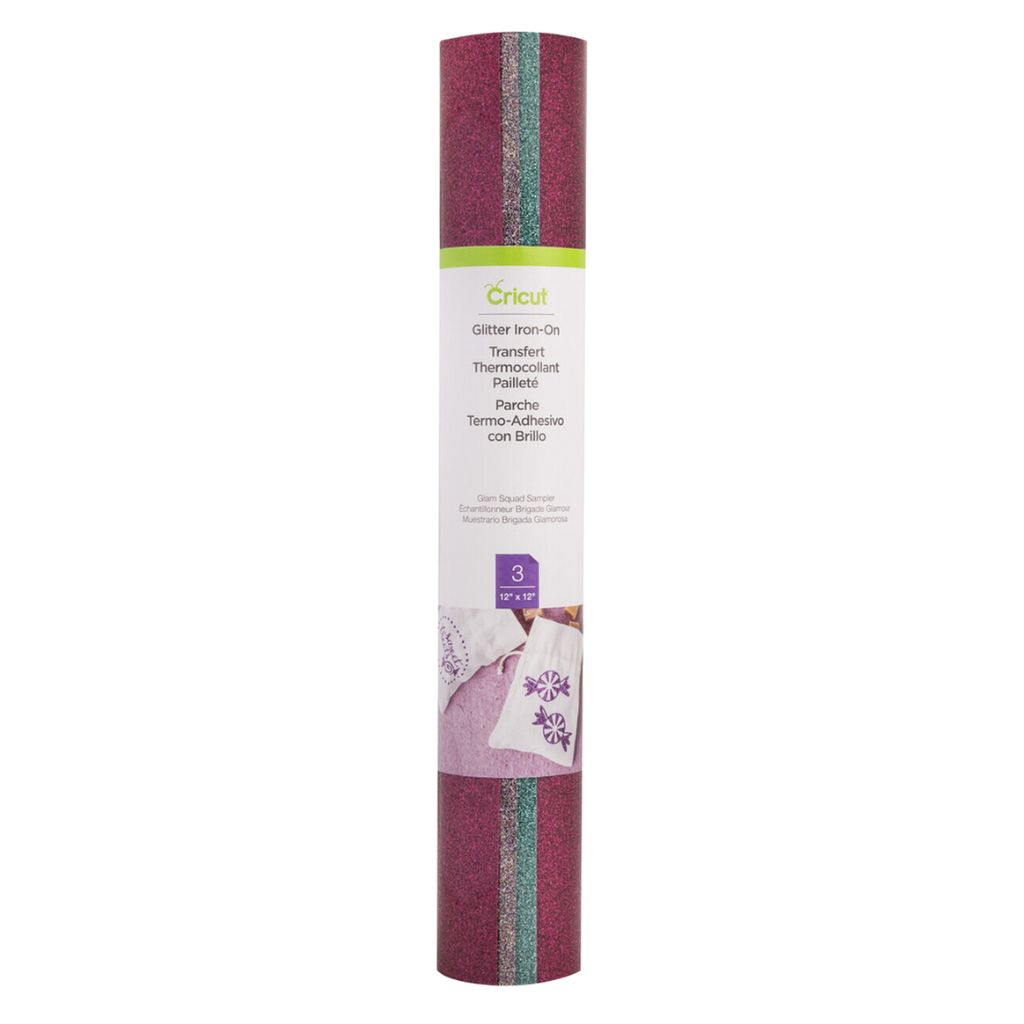 Cricut Glitter Iron-On Sampler (Glam Squad) 3 Sheets 30.5cm x 30.5cm ...