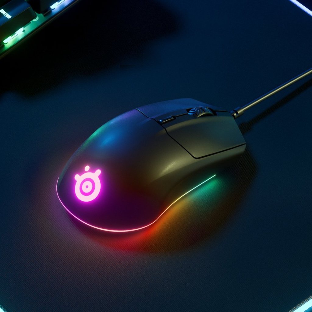 SteelSeries Rival 3 Lightweight Prism RGB Lighting TrueMove Sensor ...