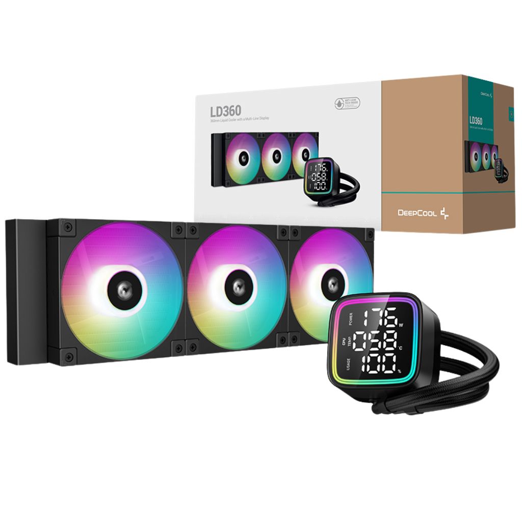 DeepCool LD360 RGB 360mm LCD Display All-In-One Liquid CPU Cooler ...
