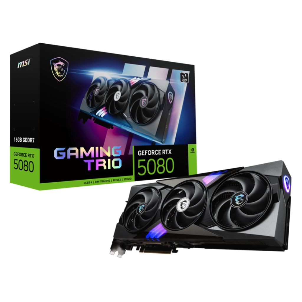 MSI GeForce RTX 5080 16G GAMING TRIO GDDR7 Graphics Card - G5080-16GT - EKD Online