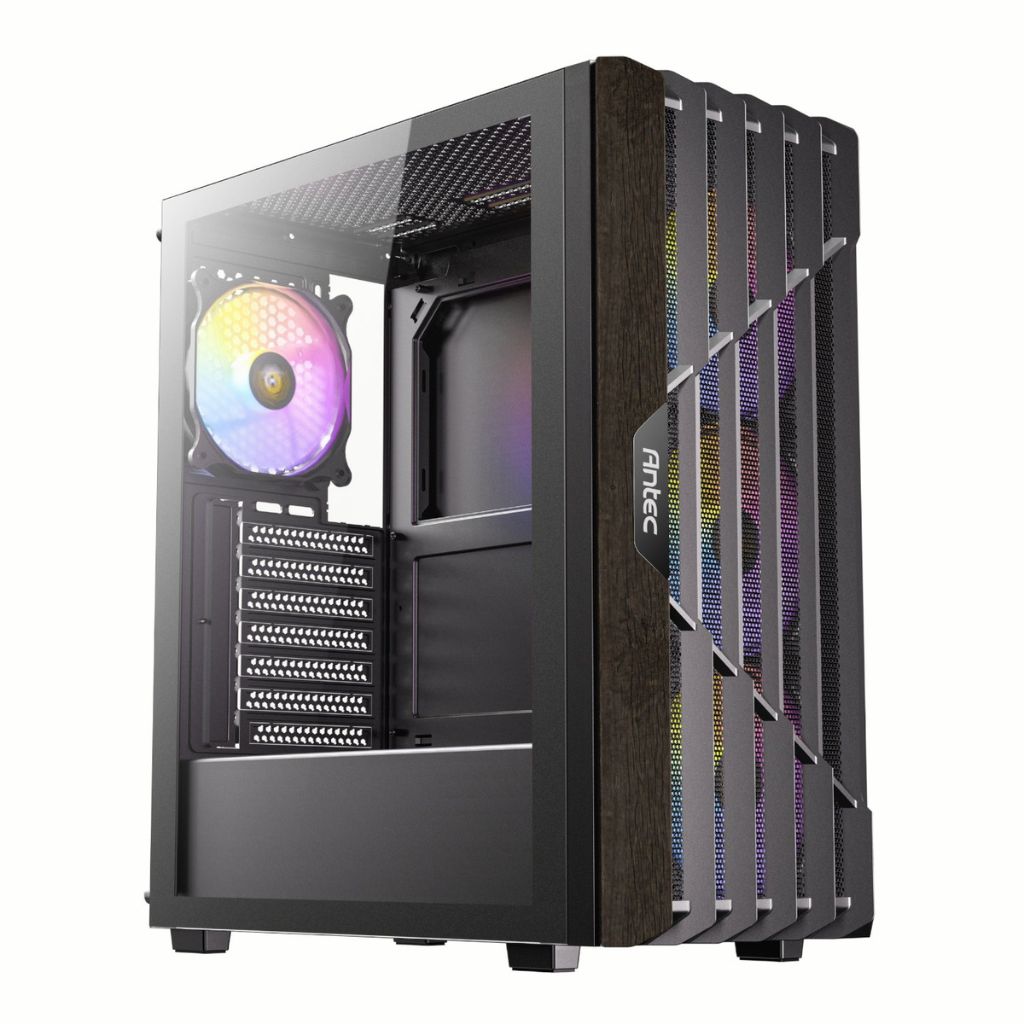 Antec AX63 Wood Tempered Glass ARGB ATX Mid-Tower Gaming Chassis ...