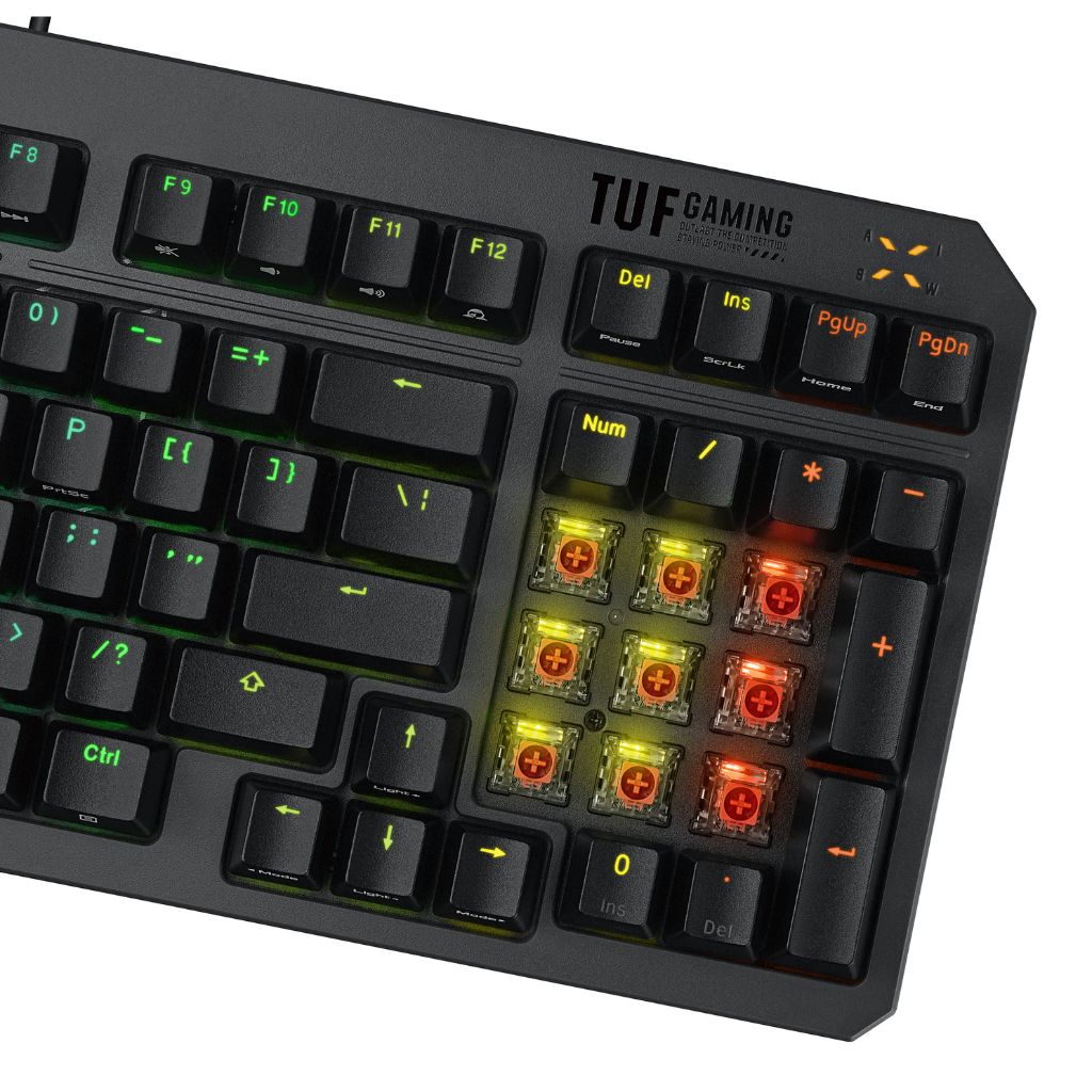 ASUS RA07 TUF Gaming K3 Gen II 96% Compact ARGB Red Switch Black Wired ...